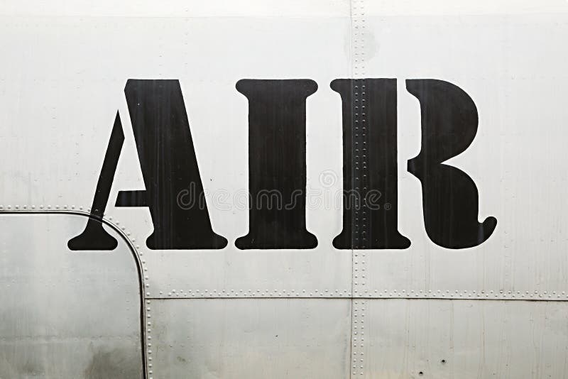 Air label on aircraft stock image. Image of metal, body - 63351635