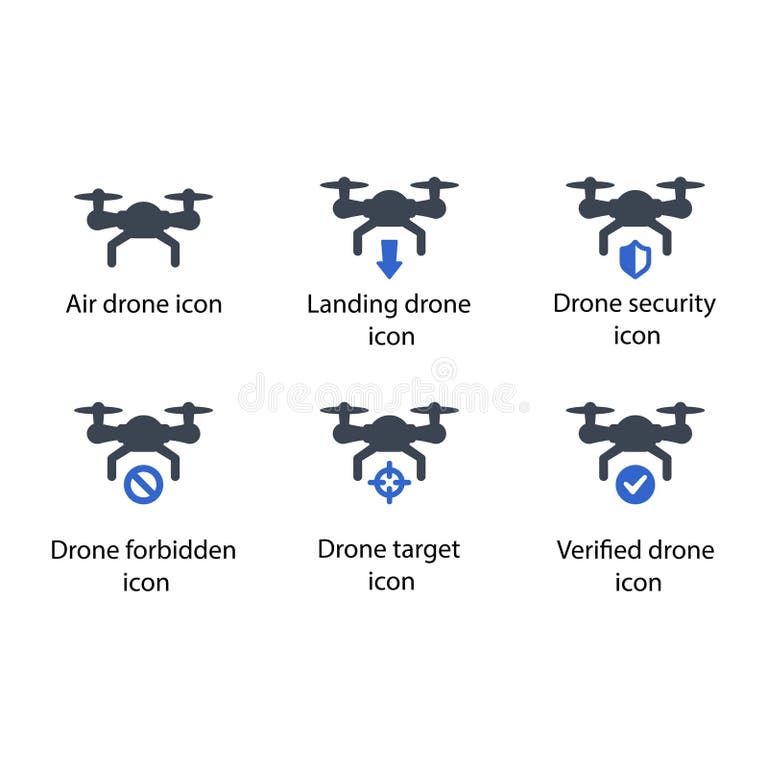 Air, Landing, Security, Forbidden, Target, Verified, Drone Icon Stock ...