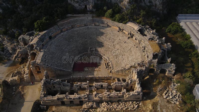 From the Air: a Large Ancient Amphitheater. Stock Footage - Video of ...