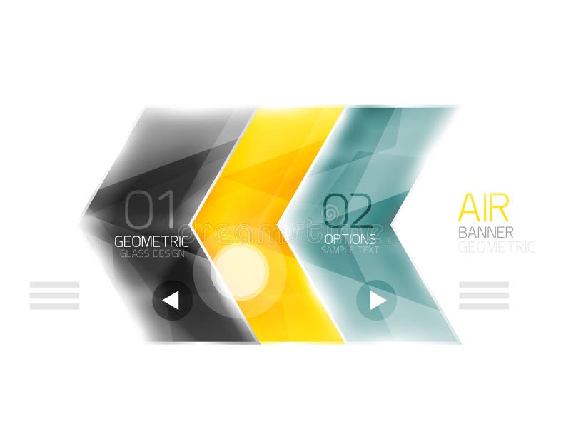Air Light Glossy Design of Arrows. Web Info Box or Ui Menu Element ...