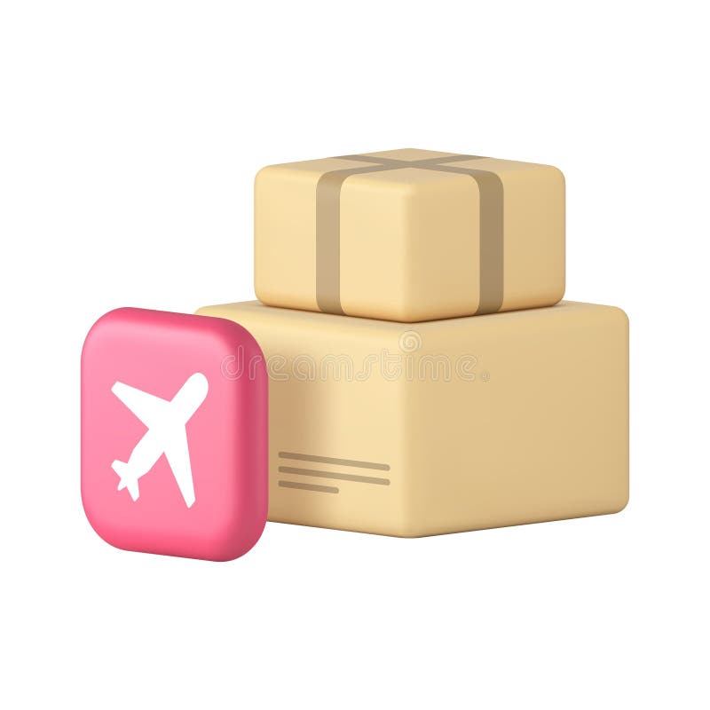 Air Logistic Mail Cargo Postal Parcel Delivery Airmail Service 3d Icon ...