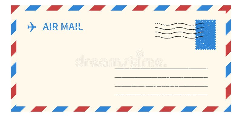 Air Mail Envelope Template. Blank Paper Letter Stock Illustration ...