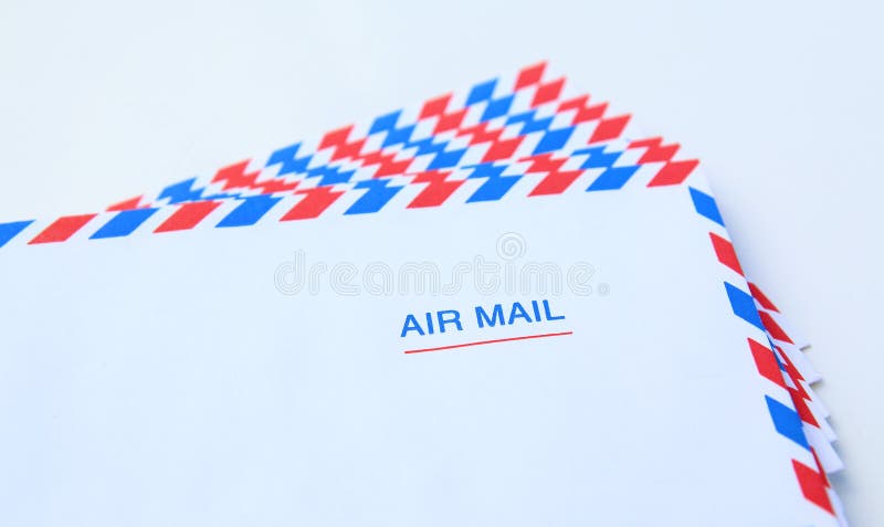 Air Mail Letter Envelope Isolated Stock Photo - Image of connection ...