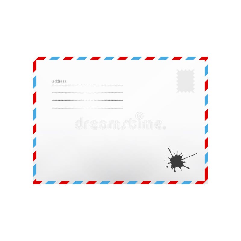White Postal Envelope, Vector Stock Vector - Illustration of mail ...