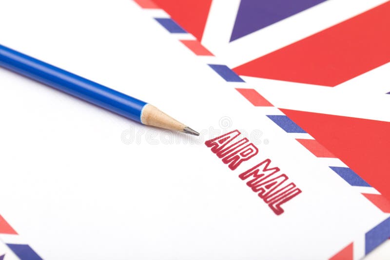 Air Mail Stamped on the Envelope Stock Image - Image of business ...