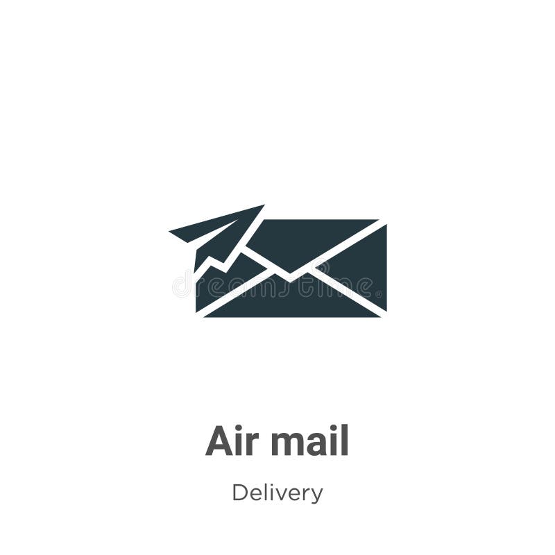 Air Mail Vector Icon on White Background. Flat Vector Air Mail Icon ...