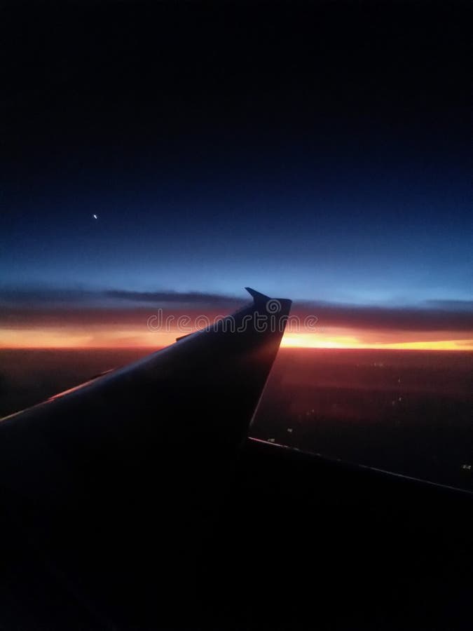 In the air at night stock image. Image of plane, night - 116595321