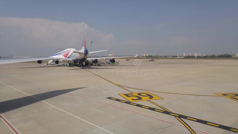 Air Operating Surface with Tail of Airplane of Stock Footage - Video of ...