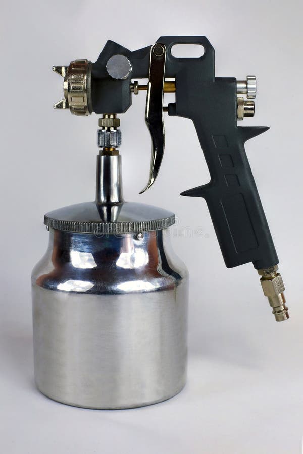Air Paint Gun with Metal Can Stock Photo - Image of machine, pressure ...