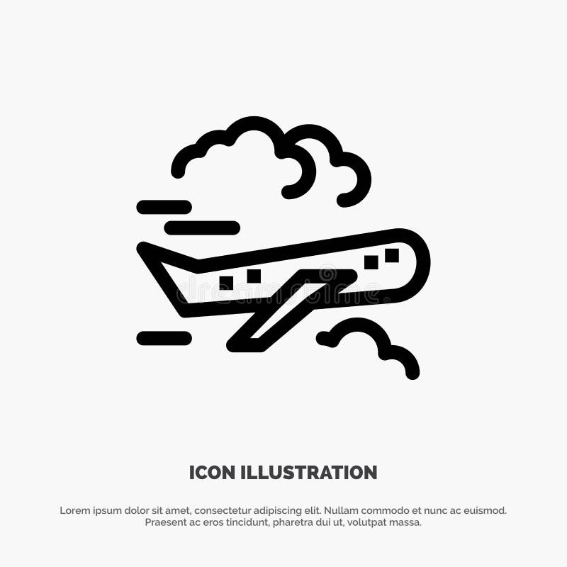 Air, Plane, Airplane, Fly Vector Line Icon Stock Vector - Illustration ...