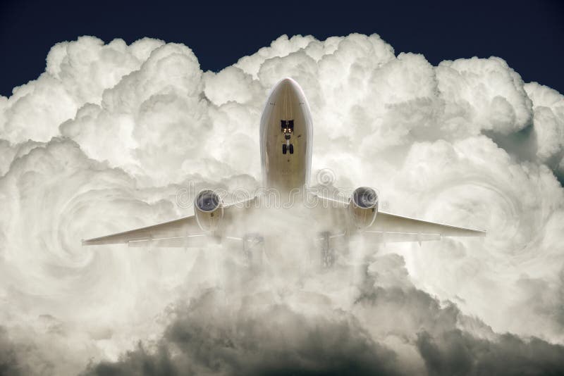 Air plane and cloud stock photo. Image of weather, aviation - 33556514