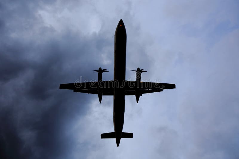 Air Plane in Dark Sky stock photo. Image of thrill, dark - 36514134