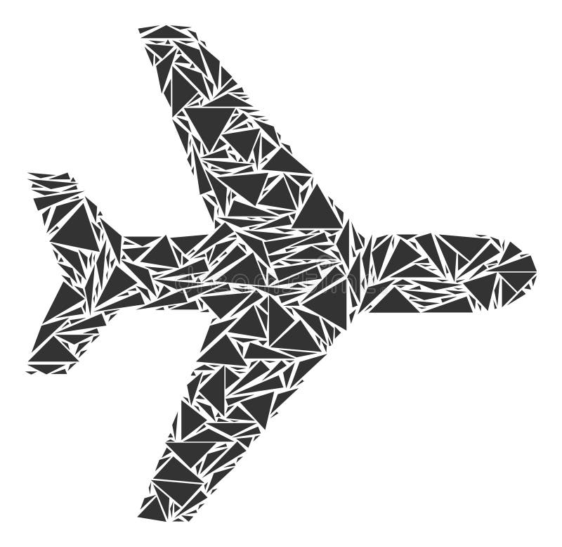 Air Plane Mosaic of Triangles Stock Vector - Illustration of composed ...