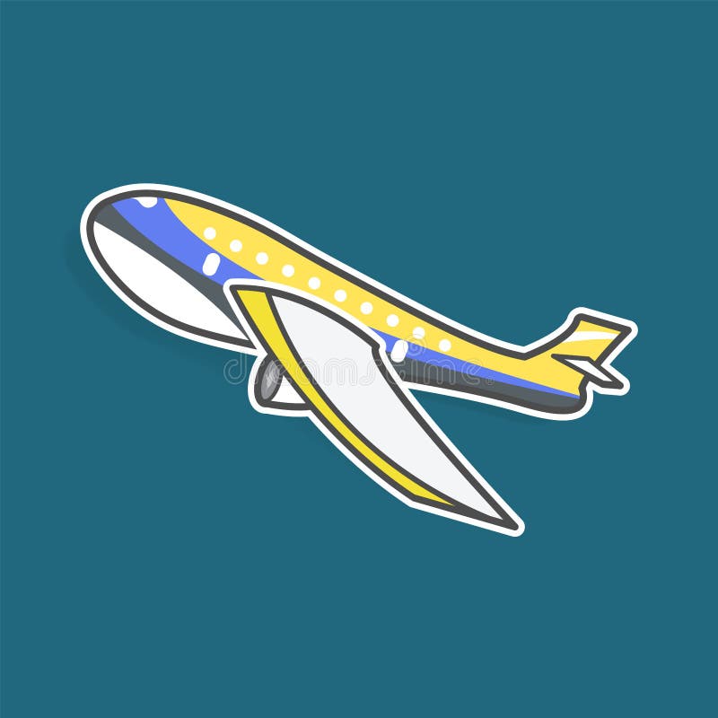 Air Plane Icon. Airplane Sticker Stock Vector - Illustration of ...