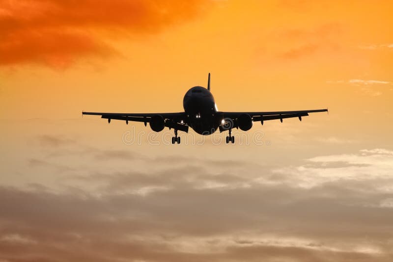 Air plane sunset stock image. Image of closeup, speed - 6670811