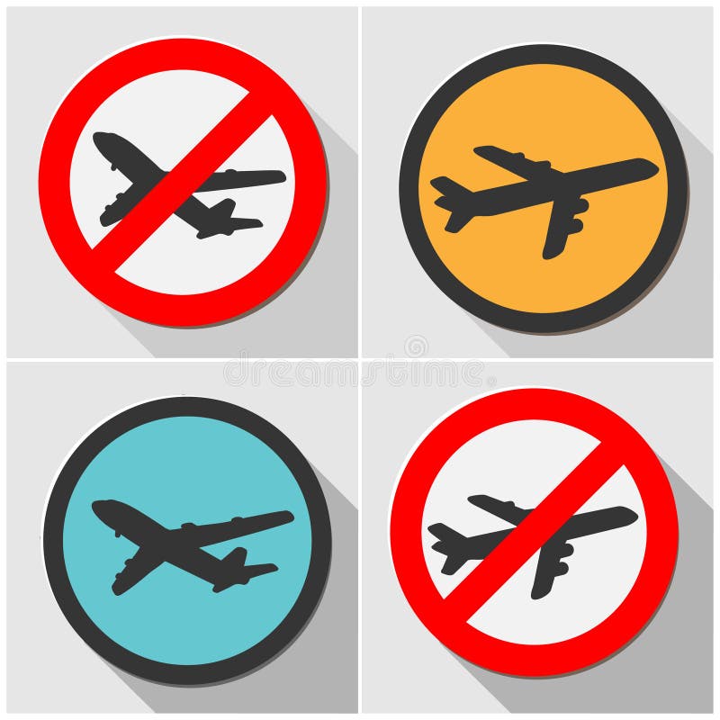 Air plane warning signs stock vector. Illustration of black - 65038282