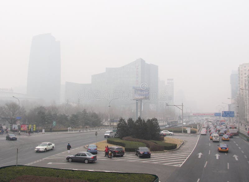 Air pollution in Beijing editorial photography. Image of matter - 38224522