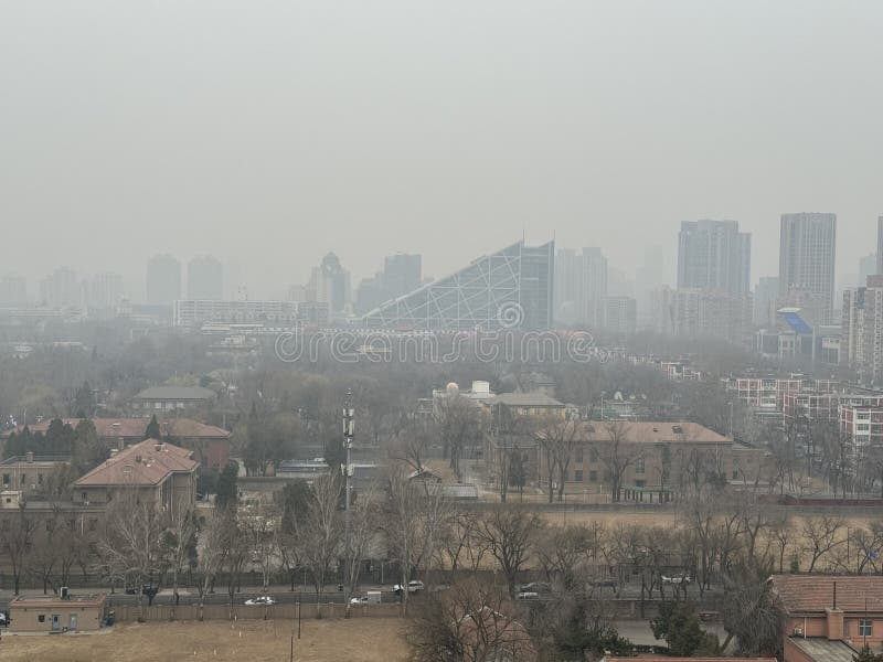 Air Pollution in Beijing, China Editorial Stock Image - Image of ...