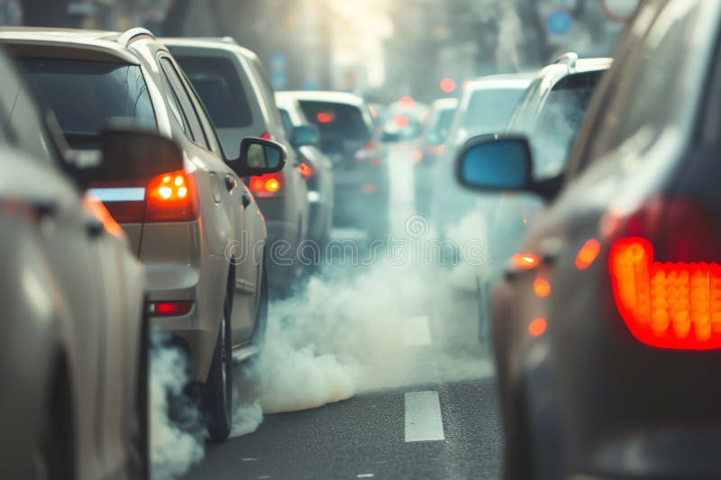 Air Pollution by Cars, AI Generated Stock Illustration - Illustration ...