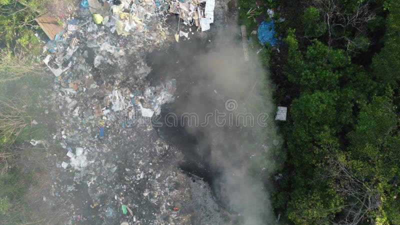 Air Pollution Due To Open Burning Garbage Dump Stock Video - Video of ...