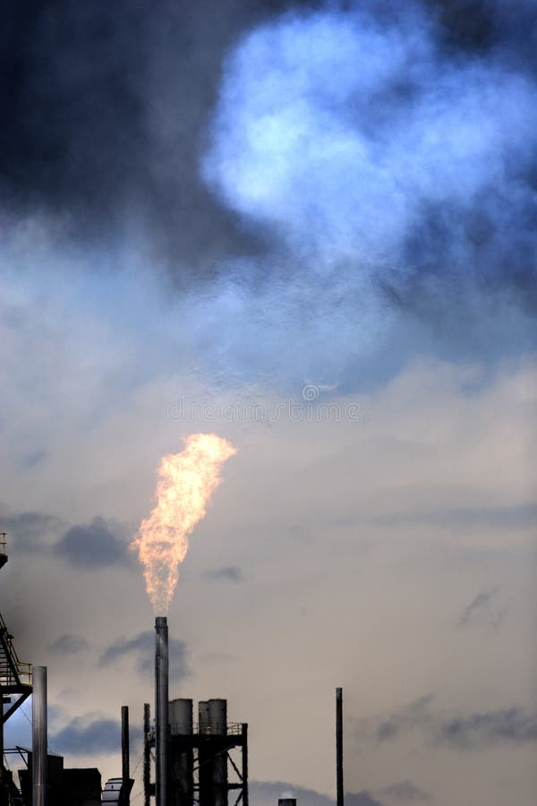 Air Pollution Emissions of Flames and Gas Stock Image - Image of ...