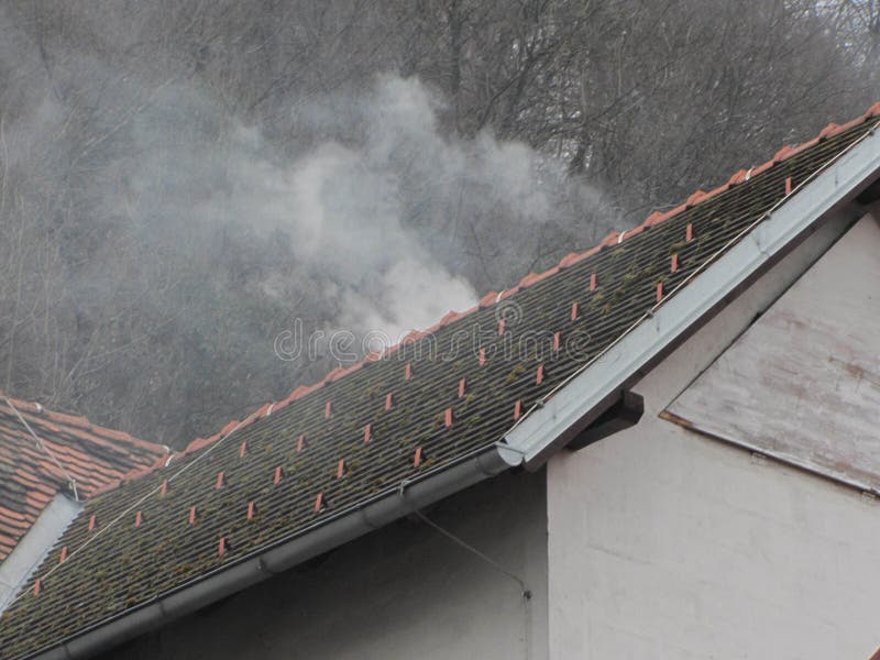 Air Pollution from House Fire Stock Image - Image of haze, emissions ...