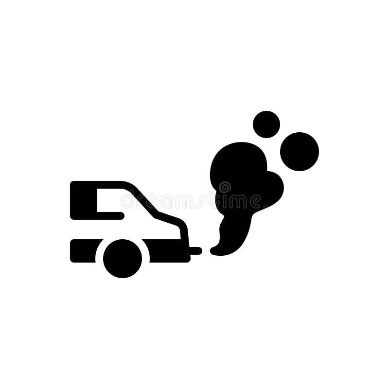 Black Solid Icon for Air Pollution, Air and Smoke Stock Illustration ...