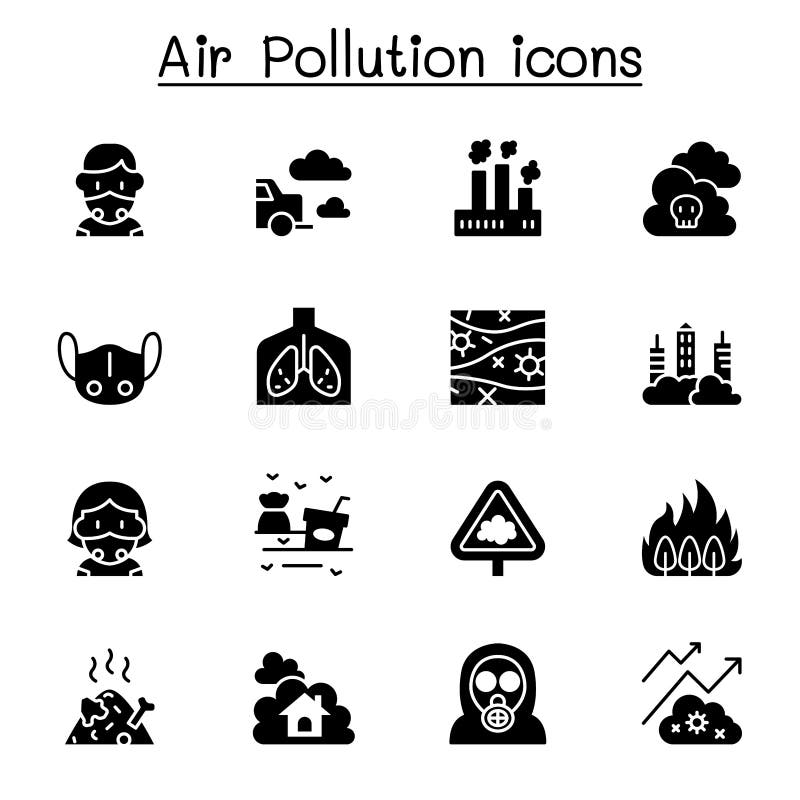 Air Pollution Icon Set Vector Illustration Graphic Design Stock Vector ...