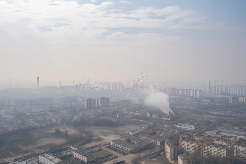 Air Pollution from Industrial Process Visible in the Sky, with View of ...