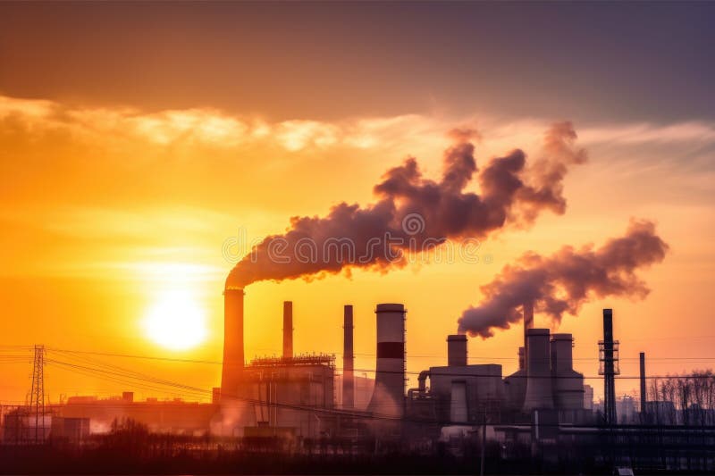 Air Pollution from Industrial Processes, with the Sun Setting in the ...