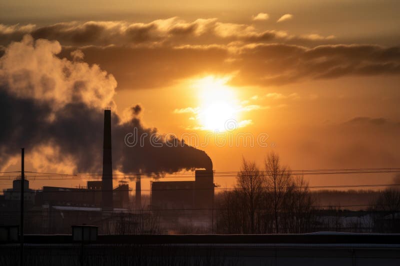 Air Pollution from Industrial Processes, with the Sun Setting in the ...