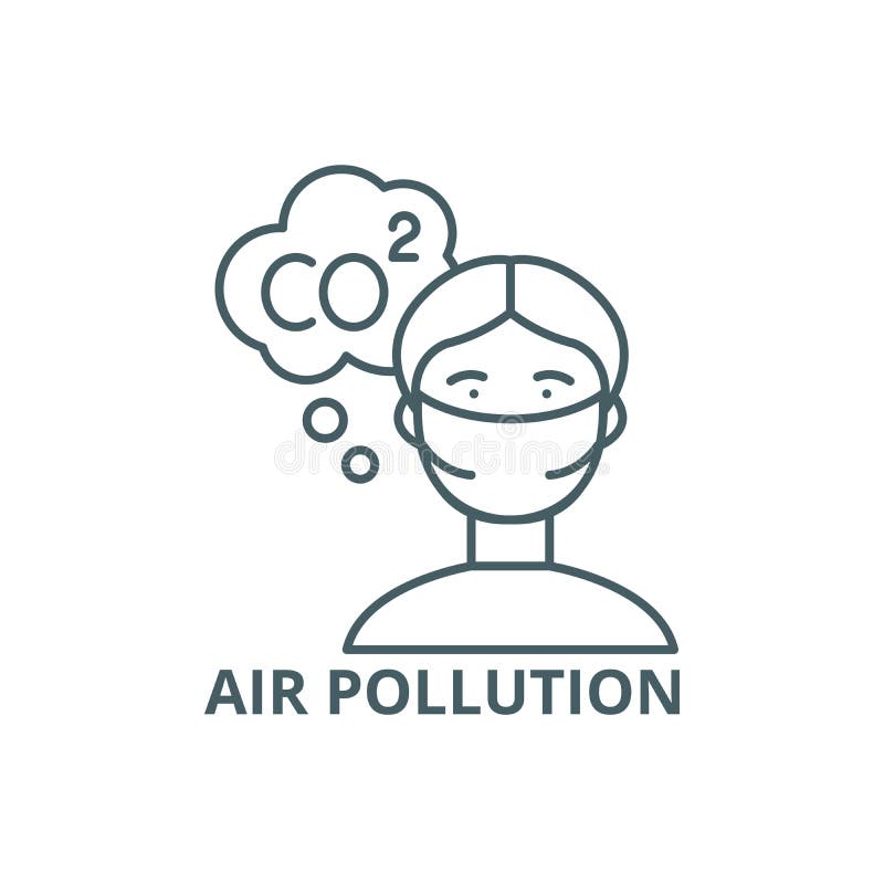 Air Pollution Line Icon, Vector. Air Pollution Outline Sign, Concept ...