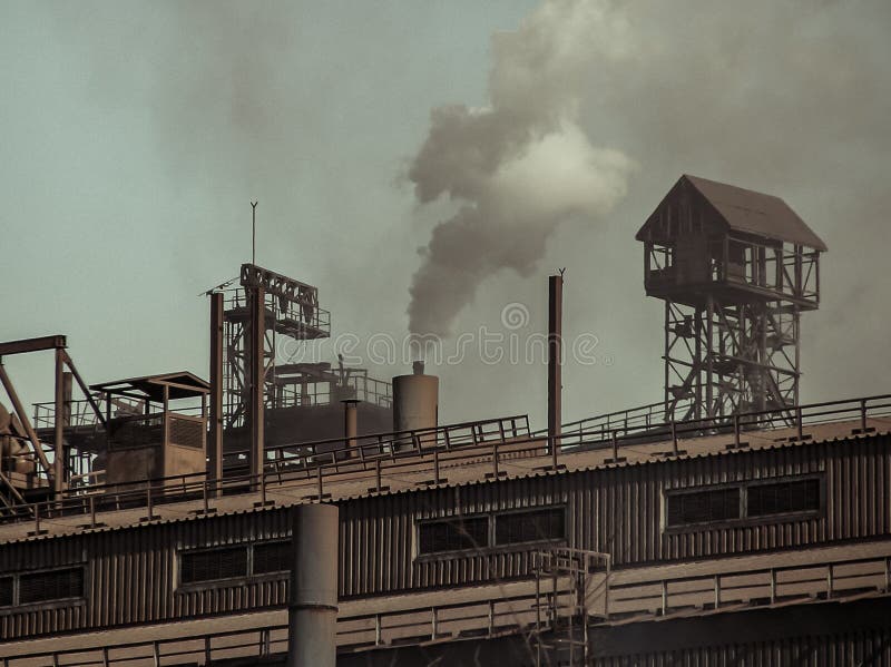 Grey sky stock image. Image of city, smoke, workshop - 225801561