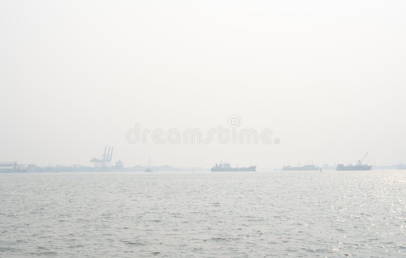 Air Pollution at the Pier. Bad Air Quality Filled with Dust Causes of ...