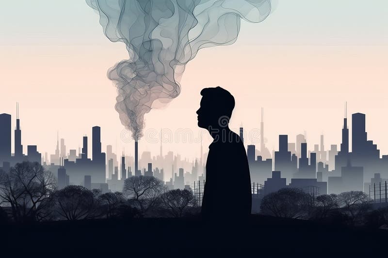 Air Pollution Problem with Human , Generative Ai Stock Illustration ...