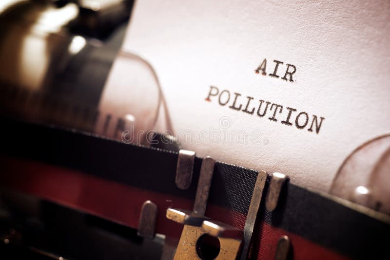 Air pollution text stock image. Image of typed, textured - 209260657