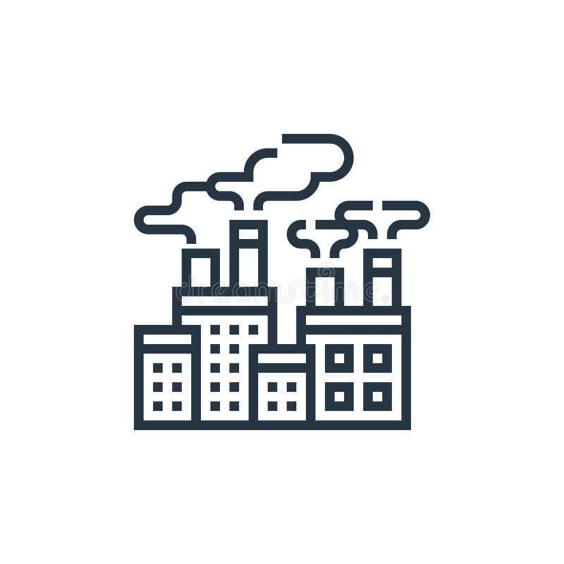 Air Pollution Vector Icon Isolated on White Background. Outline, Thin ...