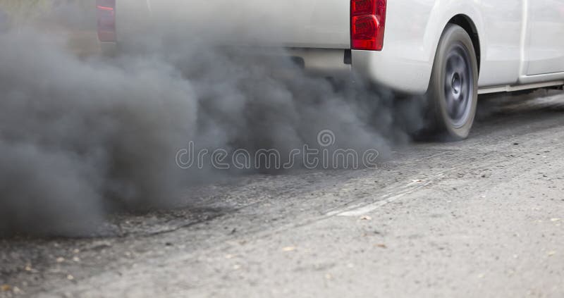 Air Pollution from Vehicle Exhaust Pipe Stock Photo - Image of dark ...