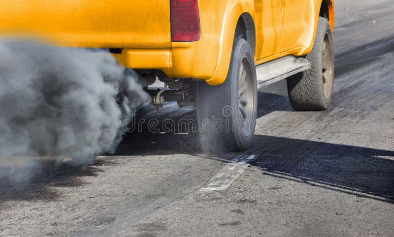 Air Pollution from Vehicle Exhaust Pipe on Road Stock Photo - Image of ...