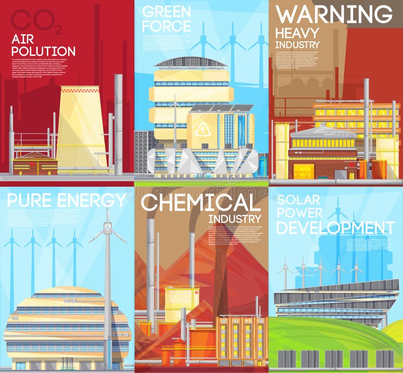 Air Pollution Warning Ecological Composition Poster Stock Vector ...
