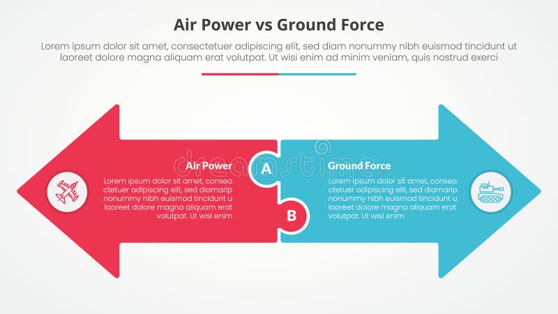 Air Power Vs Ground Force Comparison Opposite Infographic Concept for ...