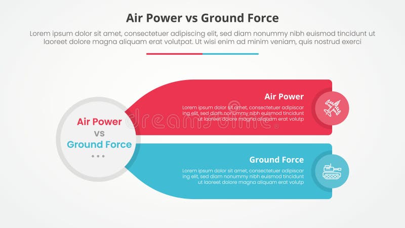 Air Power Vs Ground Force Comparison Opposite Infographic Concept for ...