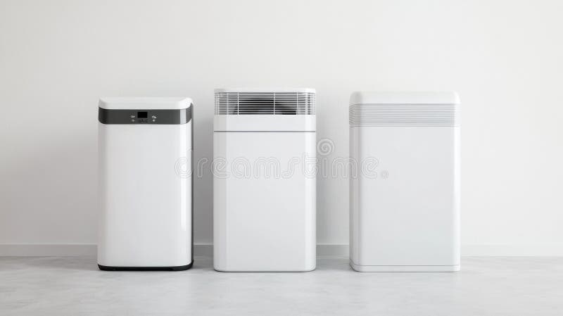 Air Purification Units Placed Together on a Surface Stock Photo - Image ...