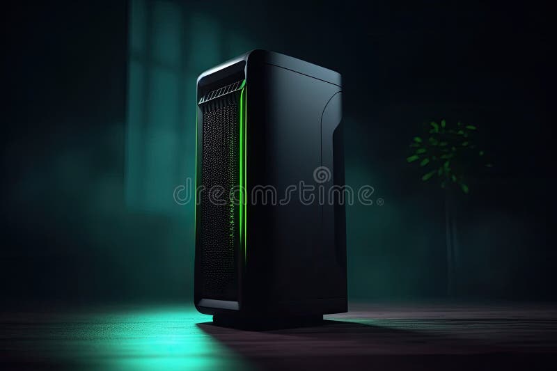 Air Purifier in Dark Room, AI Generated. Stock Illustration ...