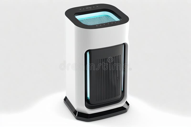 Air Purifier with Filter and Led Light on White Background Stock ...