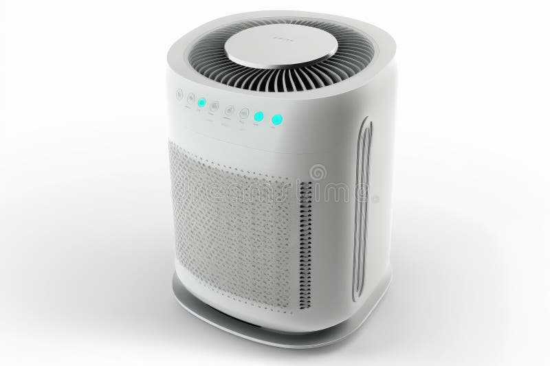 Air Purifier with Filter and Led Light on White Background Stock ...