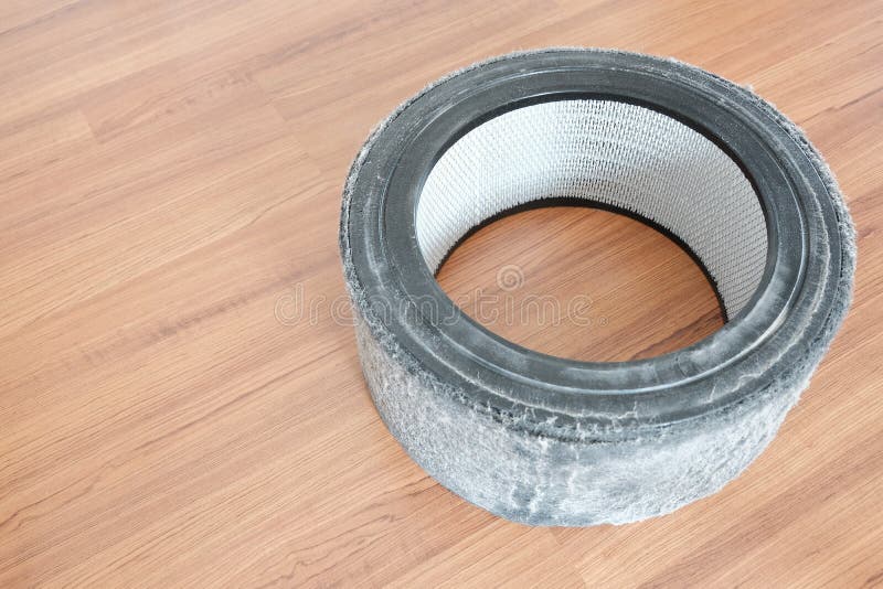 PM 2.5 Air Pollution. Air Purifier Maintenance. the Dirty Filter of Air ...