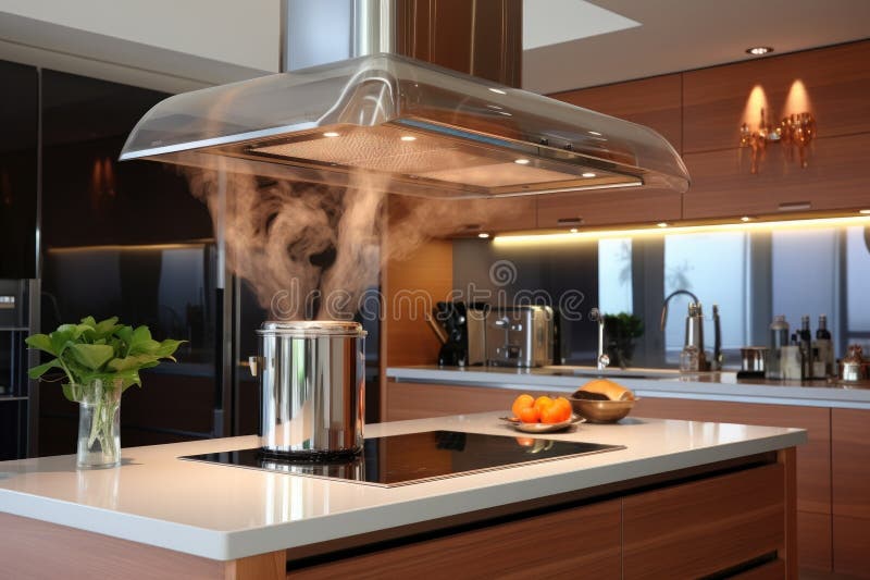 Air Purifier in a Modern Kitchen with Appliances Stock Illustration ...