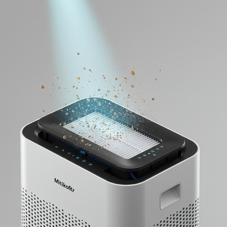 An Air Purifier with a Modern, Rectangular Design is Shown. it Features ...