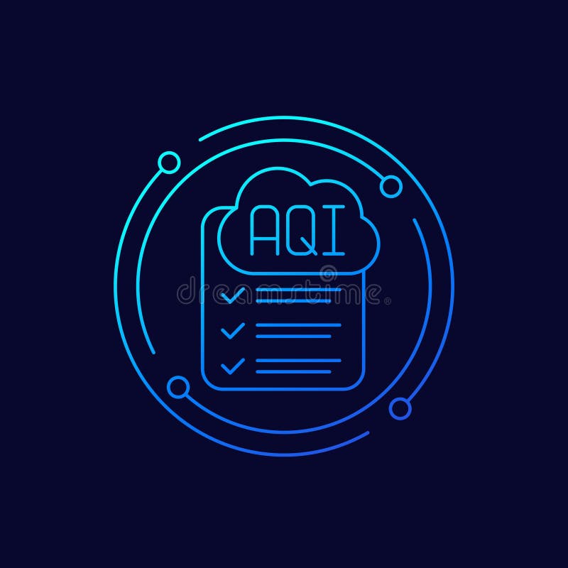 Air Quality Index, AQI Icon with a Checklist Stock Vector ...